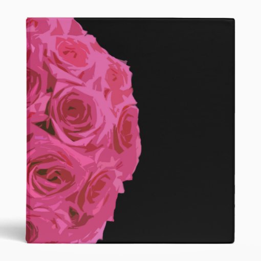 Big Pink Rose Bouquet Binder | Zazzle