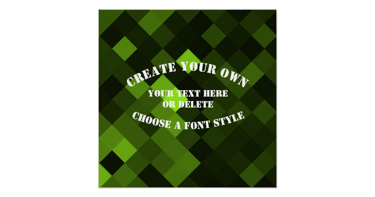 Big Pixel Background - Lime Green Poster | Zazzle