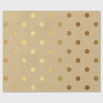 Big Polka Dots Kraft Gold Elegant Minimal Wrapping Paper | Zazzle