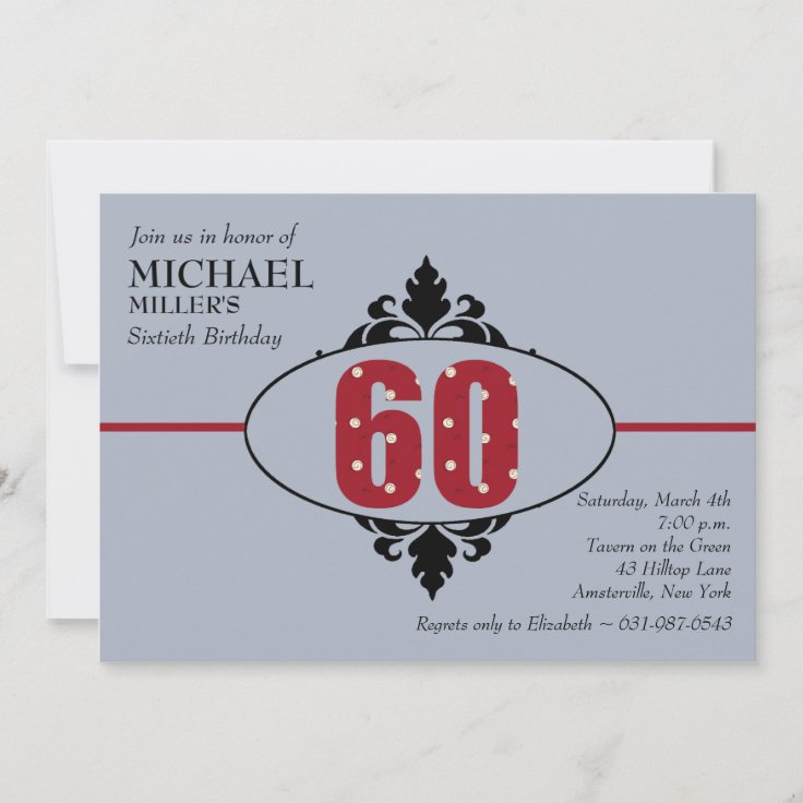 Big Red 60th Birthday Party Invitation | Zazzle