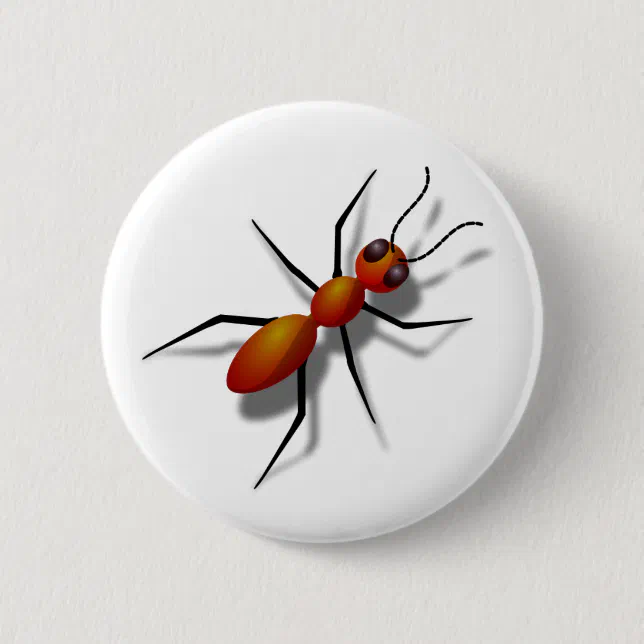 Big Red Ant Button | Zazzle