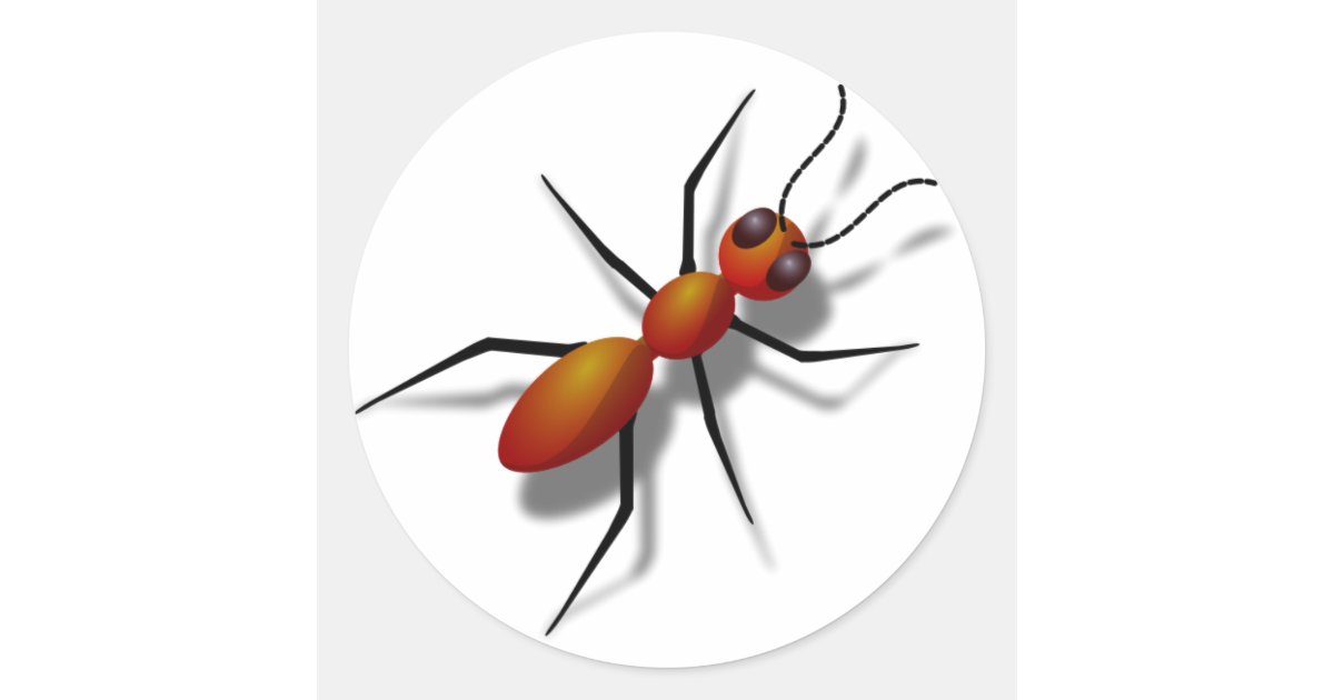 Big Red Ant Classic Round Sticker | Zazzle