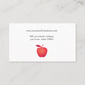 Big Red Apple Chalkboard School Teacher Business Card | Zazzle