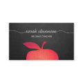 Big Red Apple Chalkboard School Teacher Business Card | Zazzle