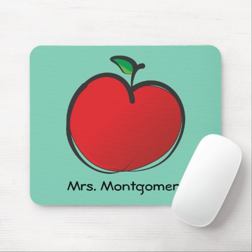 Big Red Apple Personalized Mouse Pad | Zazzle
