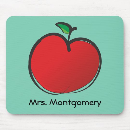 Big Red Apple Personalized Mouse Pad | Zazzle.com