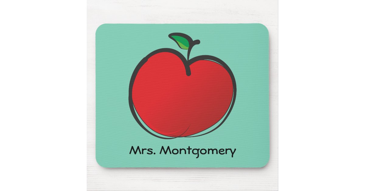 Big Red Apple Personalized Mouse Pad | Zazzle