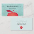 Big Red Apple School Teacher Education Business Card | Zazzle