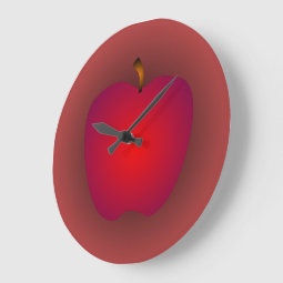 Big Red Apple Wall Clock | Zazzle