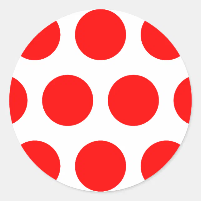 Big Red Dots Classic Round Sticker | Zazzle