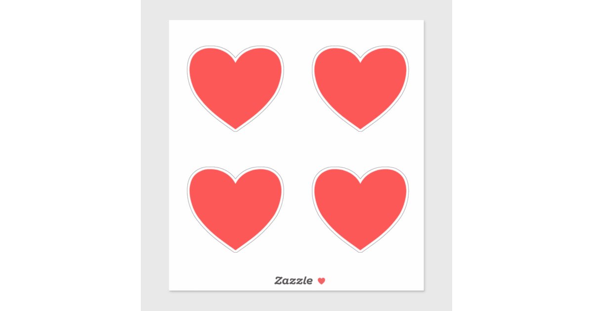 Big red hearts pattern sticker | Zazzle