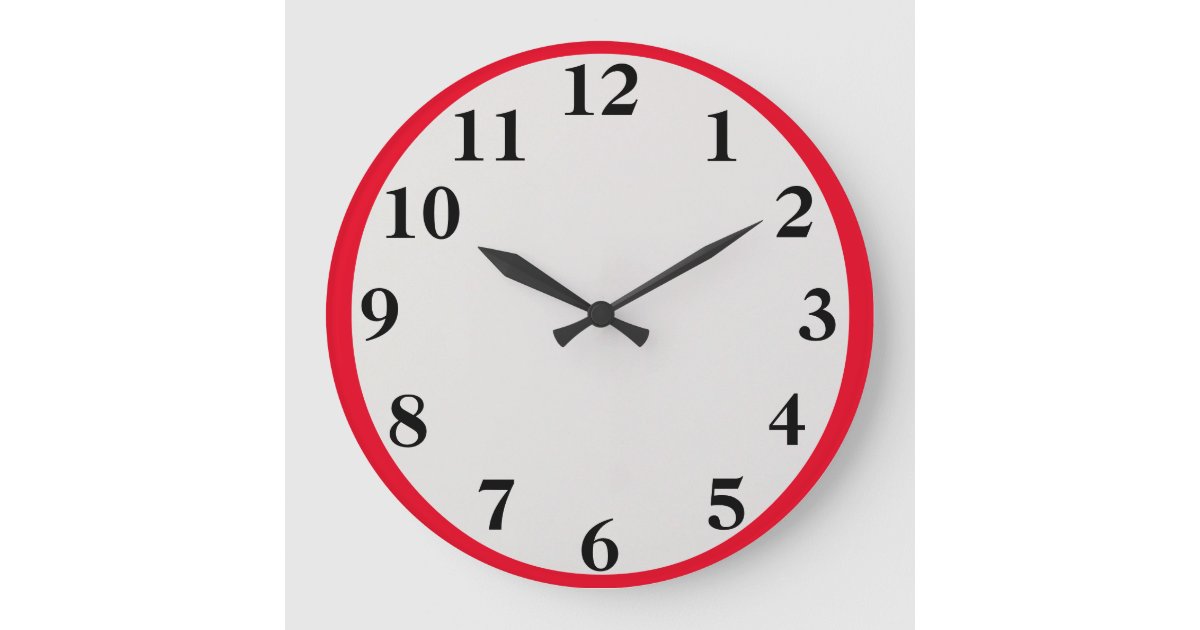 Big red Large Clock | Zazzle