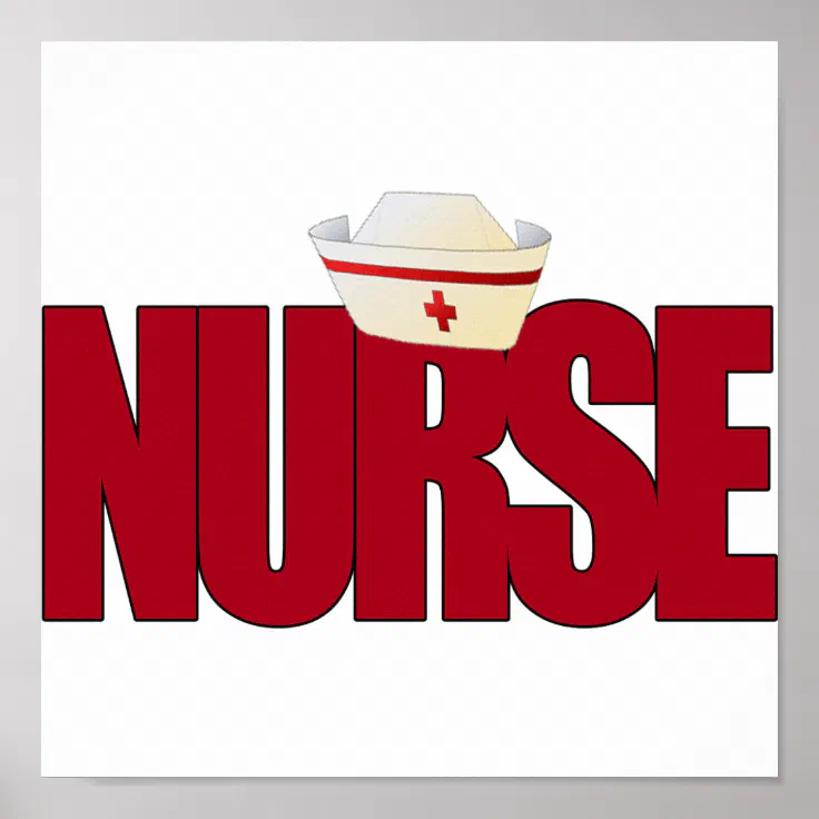 BIG RED NURSE WITH NURSING CAP POSTER | Zazzle