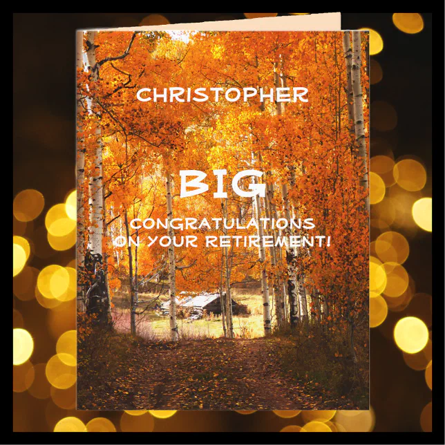 BIG Retirement Congratulations JUMBO, Cabin Aspens Card | Zazzle