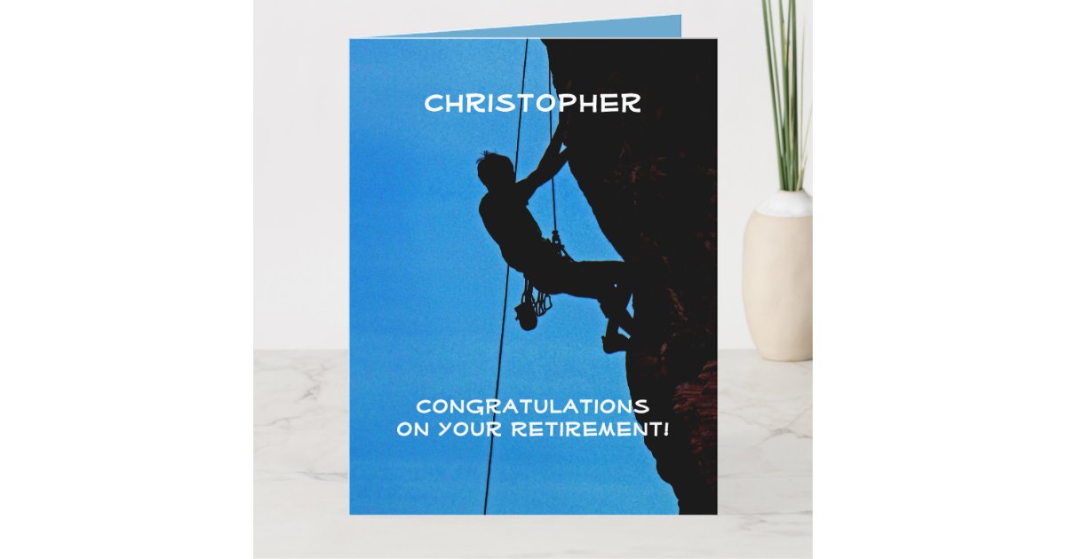 BIG Retirement Congratulations JUMBO, Rock Climber Card | Zazzle