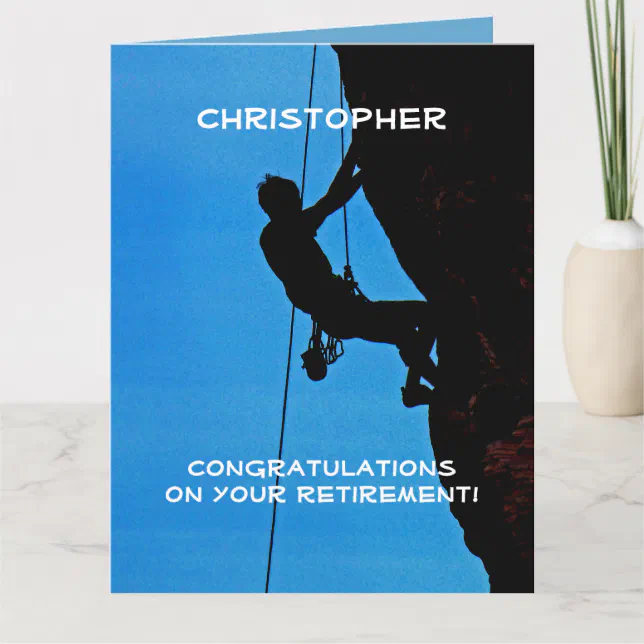 BIG Retirement Congratulations JUMBO, Rock Climber Card | Zazzle