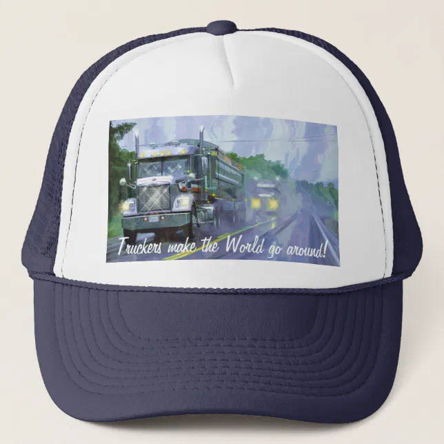 Big Rig Freightliner Cargo Truck Driver Hat | Zazzle