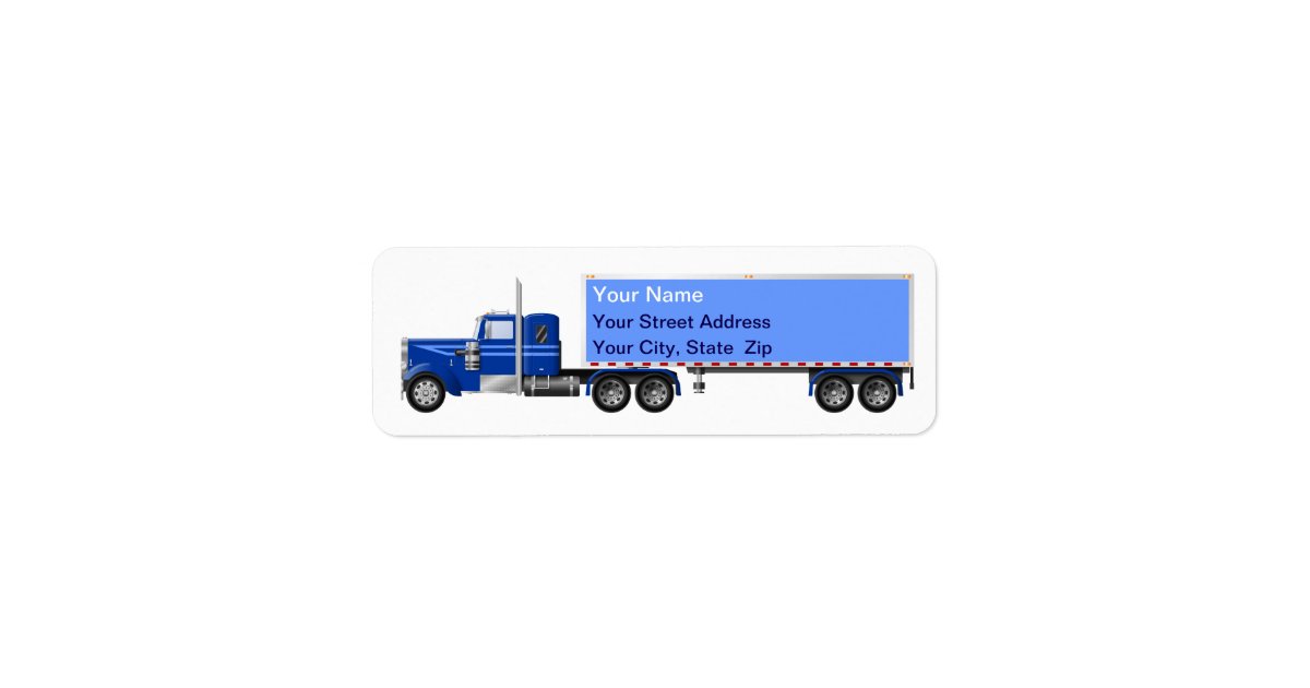 Big Rig Truck Address Labels | Zazzle