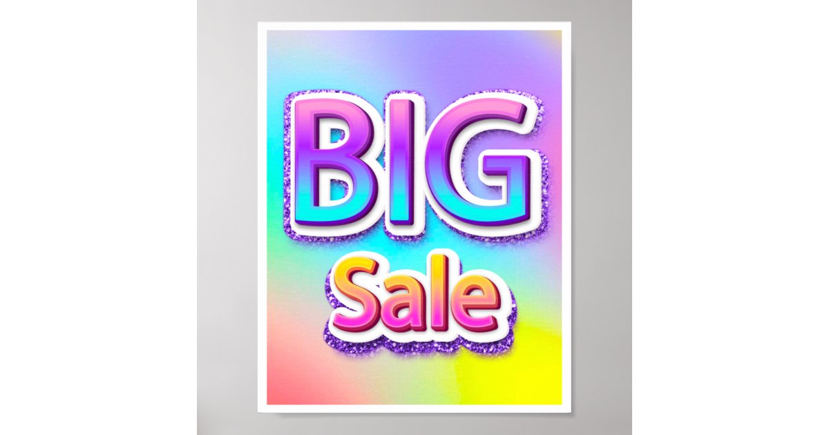 Big Sale Script End Of Season Holograph Glitter Poster | Zazzle.com