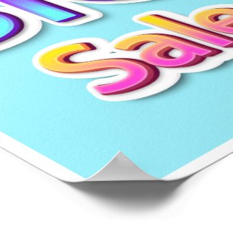 Big Sale Script Logo Garage Yard Poster | Zazzle