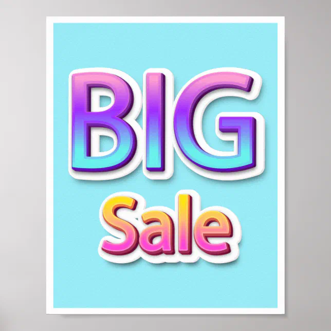 Big Sale Script Logo Garage Yard Poster | Zazzle