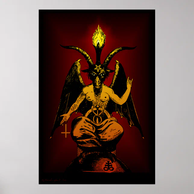 BIG Satanic Goat 24x36 Wall Art Poster | Zazzle