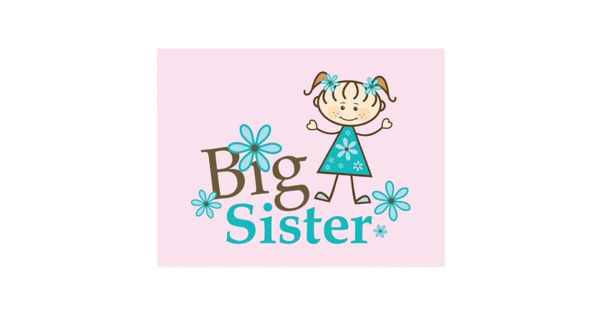 Big Sister Stick Figure Postcard | Zazzle.com
