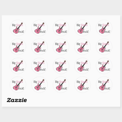 Big Sisters Rock Classic Round Sticker | Zazzle