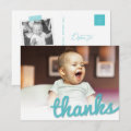 Big Sketch Thanks Boy's Birthday Photo Thank You Postcard | Zazzle