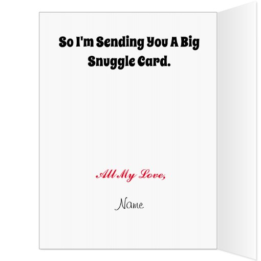 Big Snuggle Romantic Card with Snuggle Coupon | Zazzle