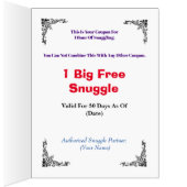 Big Snuggle Romantic Card with Snuggle Coupon | Zazzle