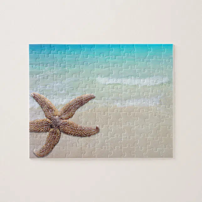 Big Starfish Beach Scene Jigsaw Puzzle | Zazzle