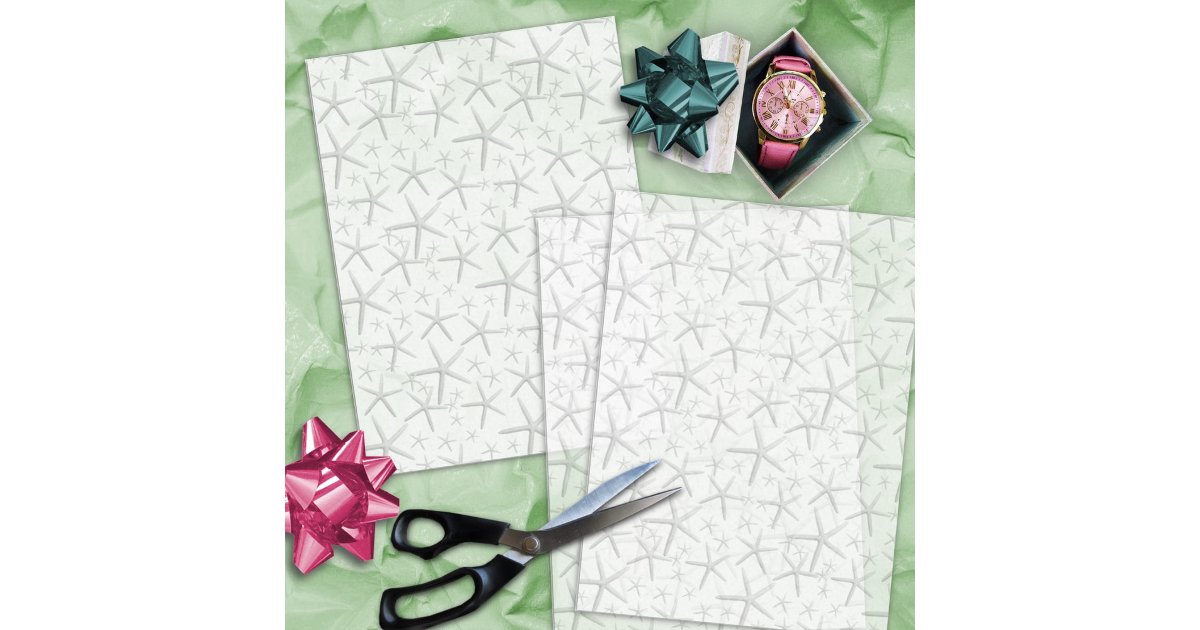 Big Starfish Pattern on White Tissue Paper | Zazzle