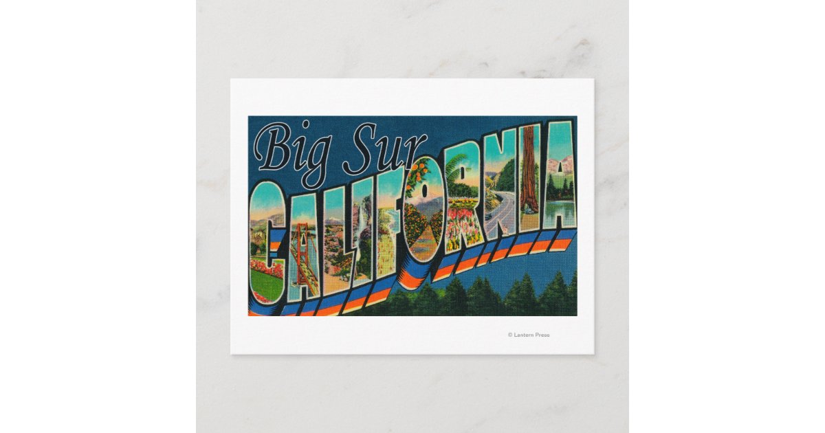 Big Sur, California - Large Letter Scenes Postcard | Zazzle