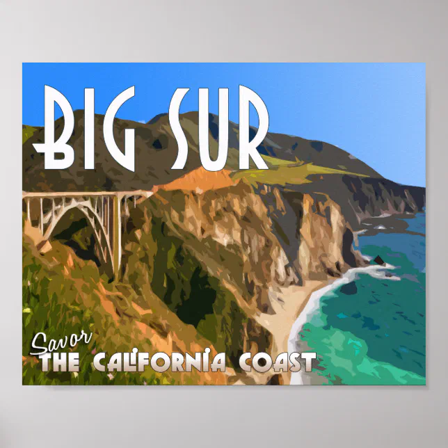 Big Sur California Pacific Coast Highway Poster | Zazzle
