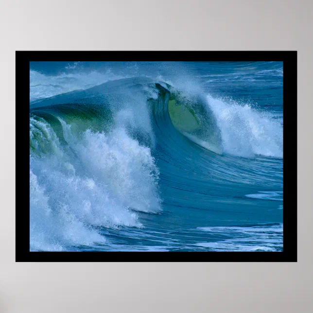 Big Surf Ocean Wave Poster | Zazzle