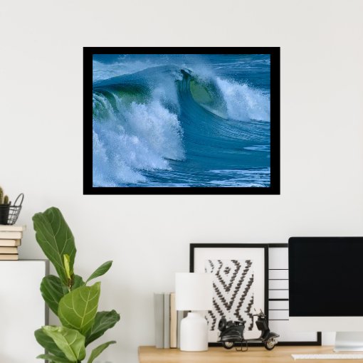 Big Surf Ocean Wave Poster | Zazzle