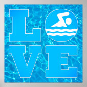 Big Swim LOVE Pool Poster for Swimmers & Coaches | Zazzle