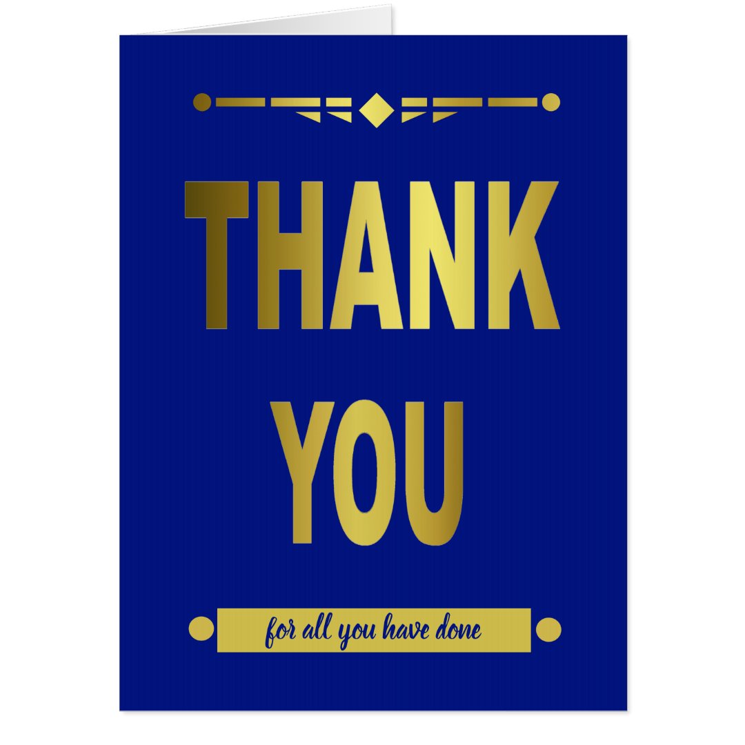 Big Thank You Appreciation Blue Typography Card | Zazzle