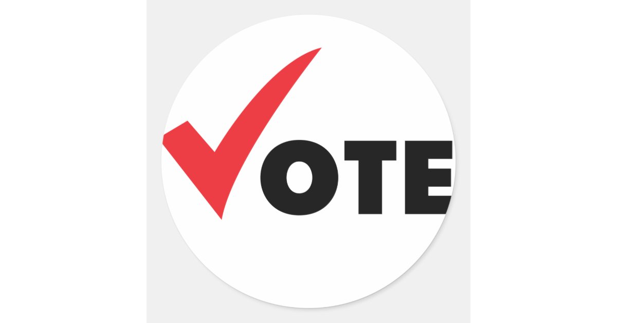 Big Tick Vote Classic Round Sticker | Zazzle