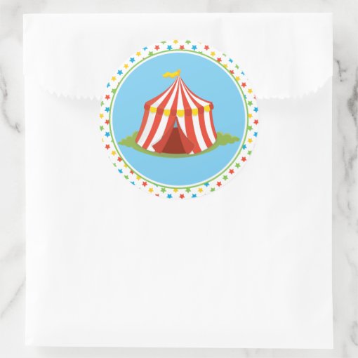 Big Top | Circus Tent | Circus Theme Classic Round Sticker | Zazzle