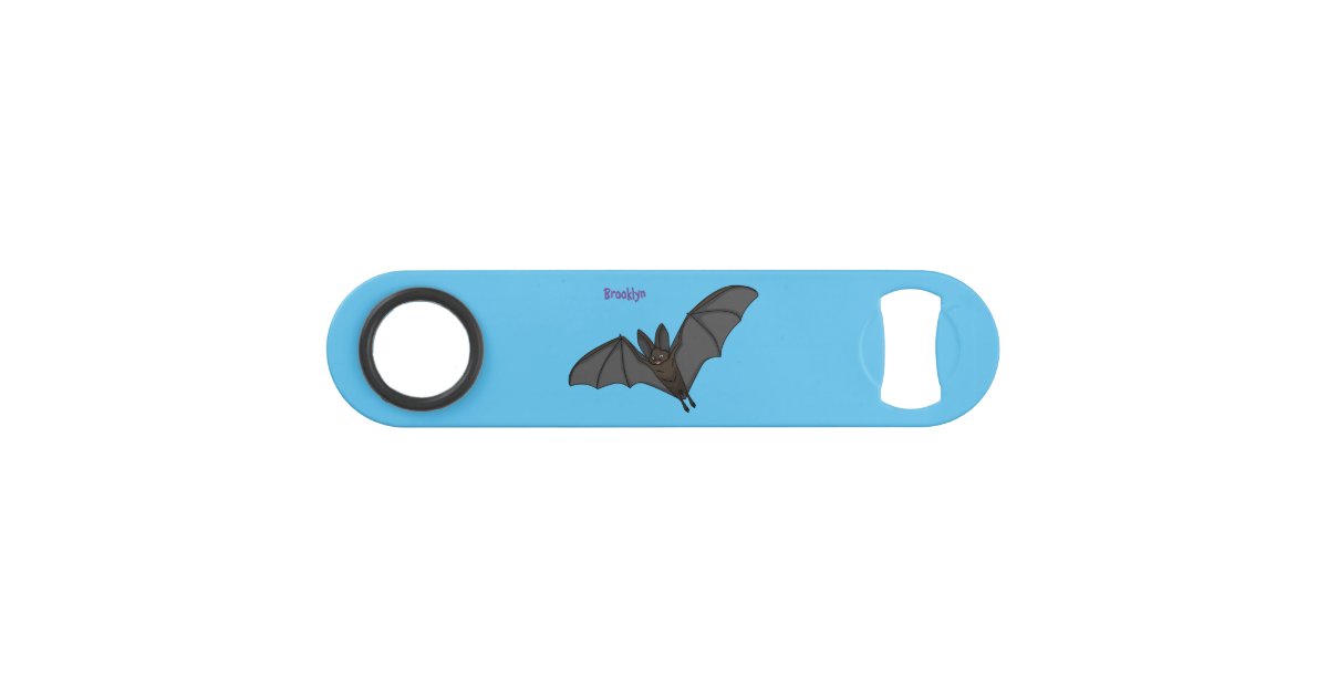 Big vampire bat cartoon illustration bar key | Zazzle