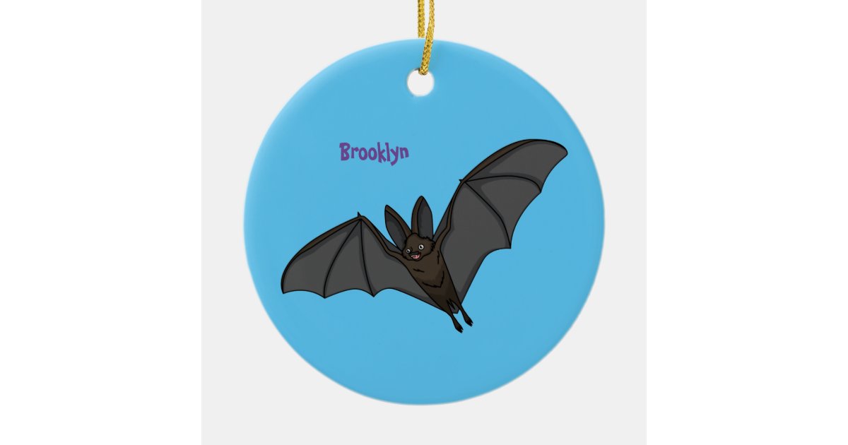 Big vampire bat cartoon illustration ceramic ornament | Zazzle