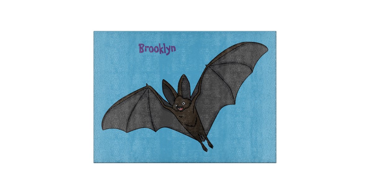 Big vampire bat cartoon illustration cutting board | Zazzle