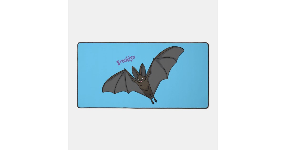 Big vampire bat cartoon illustration desk mat | Zazzle
