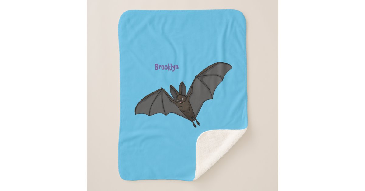 Big vampire bat cartoon illustration sherpa blanket | Zazzle