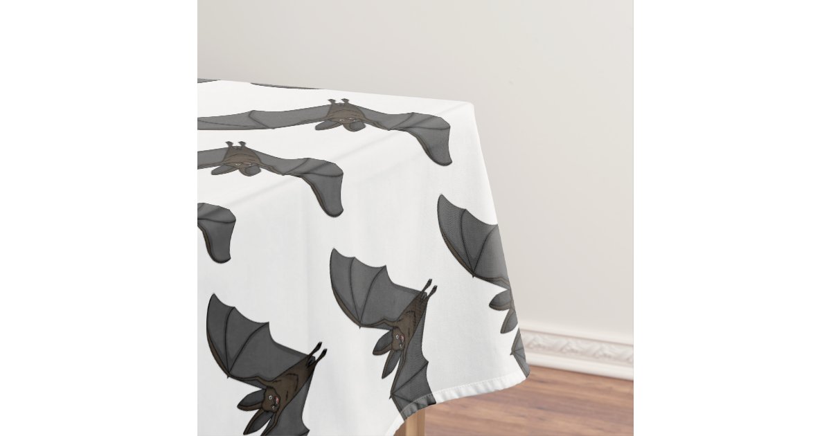 Big vampire bat cartoon illustration tablecloth | Zazzle