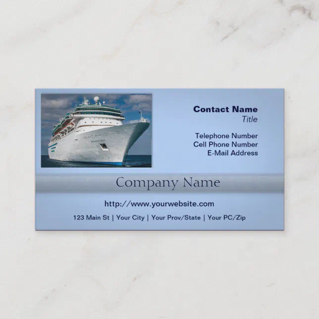 Big White Cruise Ship Business Card | Zazzle