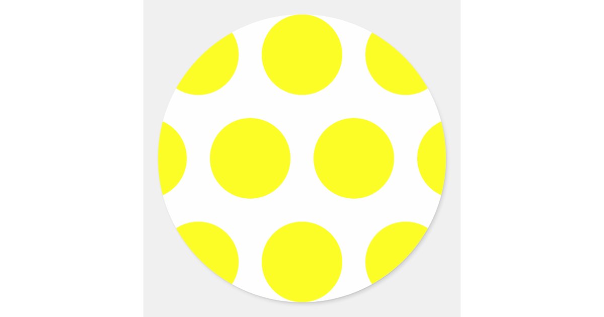 Big Yellow Dots Classic Round Sticker | Zazzle