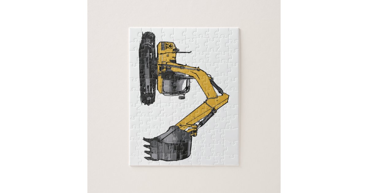 Big Yellow Excavator Jigsaw Puzzle | Zazzle